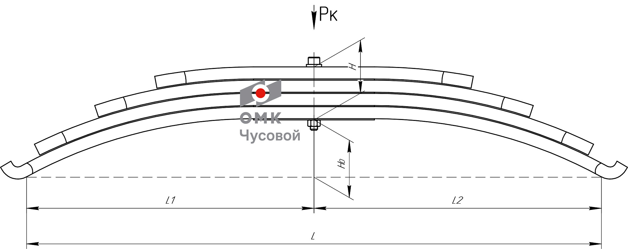 Рессора задняя для Fruehauf (Фрихауф) 4 листа TRA2728